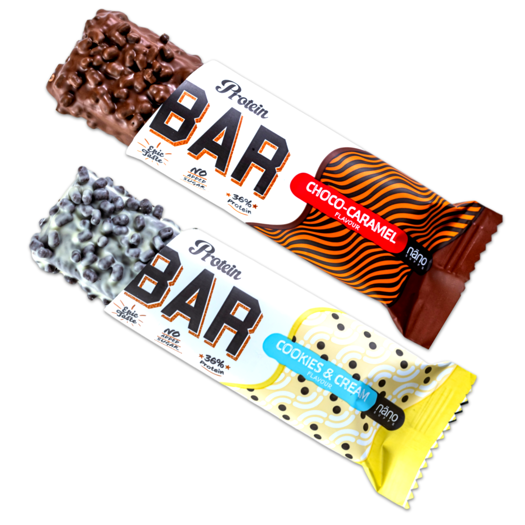Buy Nano Supps Protein Bars - 21g protein Choco-Caramel & Cookies & Cream